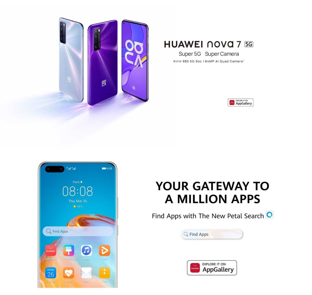 Huawei Nova 7 5G 256GB 8GB RAM Dual - International Version